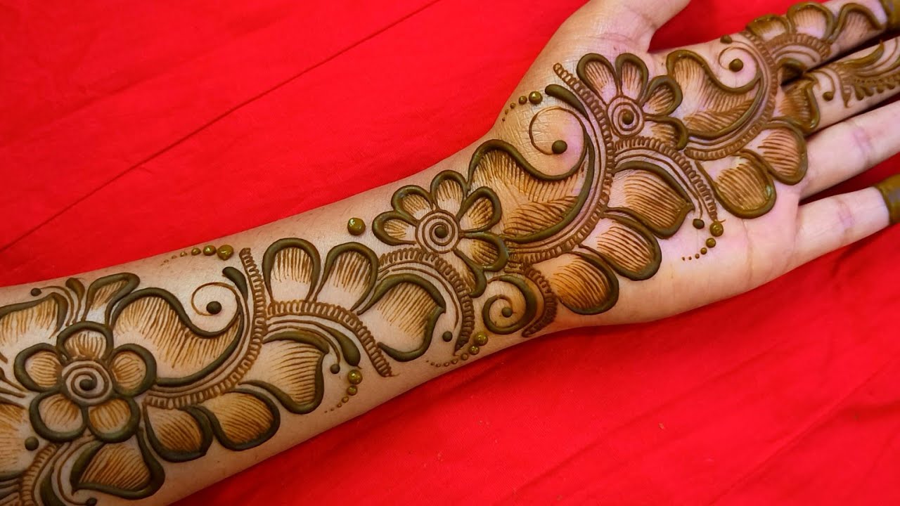 Unique mehndi design // Latest floral mehndi design // Shaded henna ...
