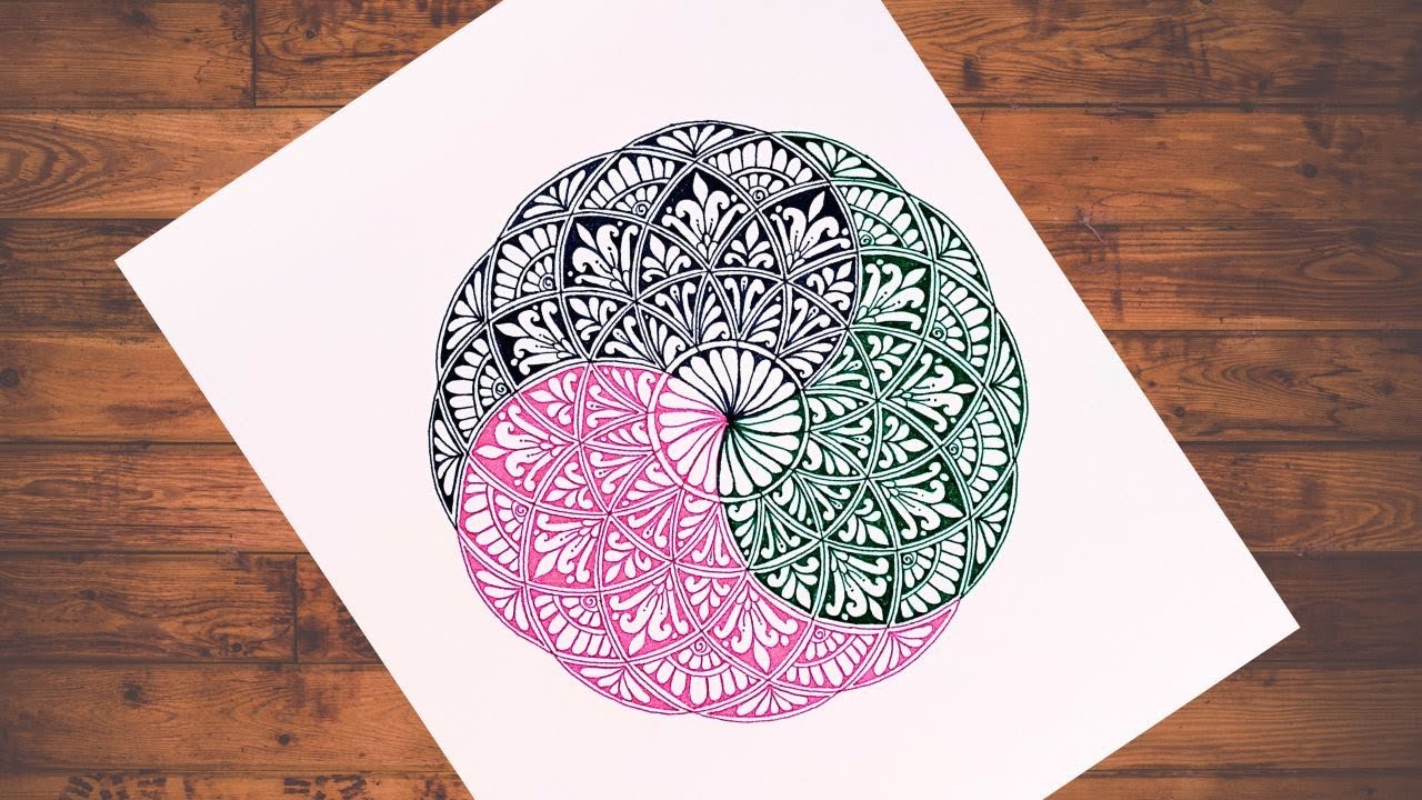 Colorful Torus Mandala art | How to draw mandala for beginners - YouTube
