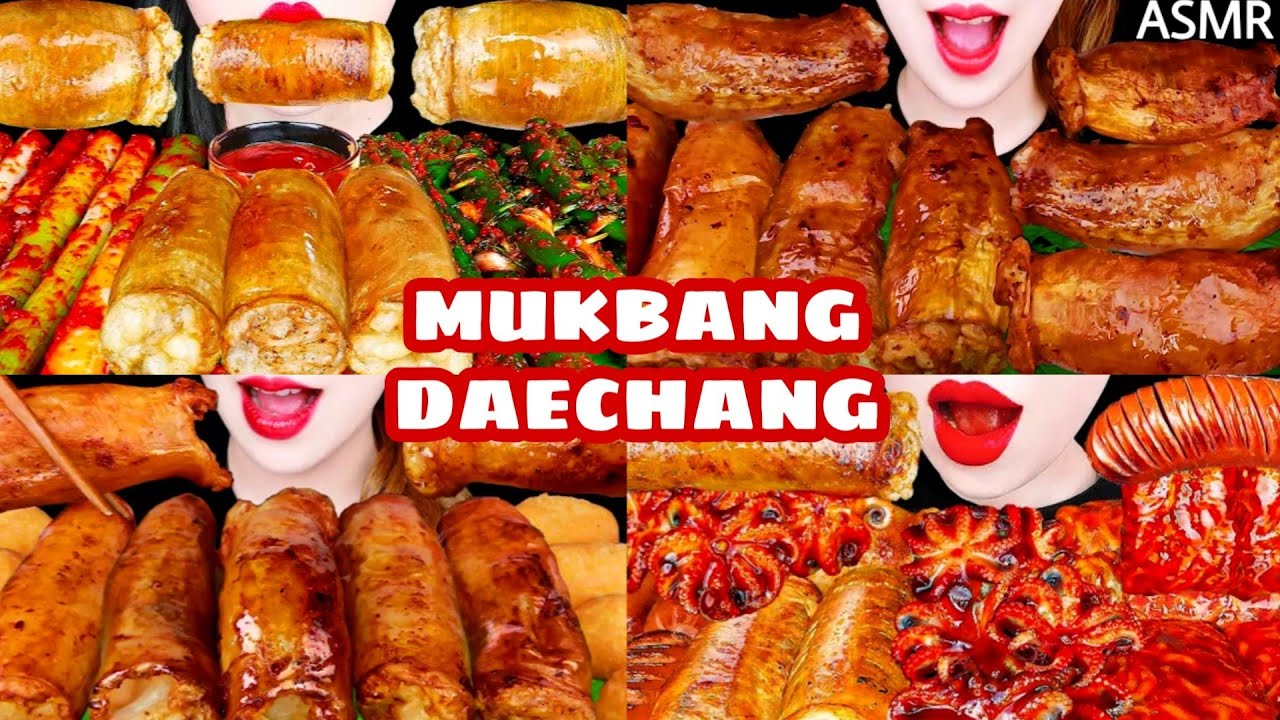 MUKBANG DAECHANG, KIMCHI, SPICY OCTOPUS, SAUSAGE, FIRE NOODLES - YouTube