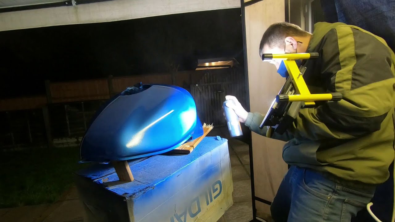 Motorcycle tank rattle can spray paint. Part of SV650 Project - YouTube