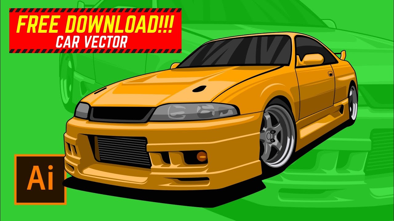 How to make Car Vector Illustration Nissan Skyline R33 ll Adobe ...