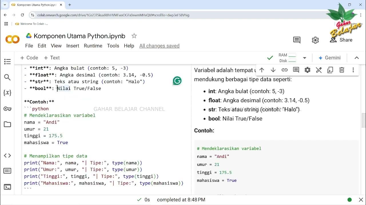Komponen Utama Program Python | Struktur Dasar Program | Google Colab | Perangkat Analitika Data ...