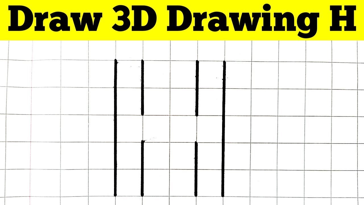 How To Draw Beautiful 3D Drawing H || Easy Drawing - YouTube