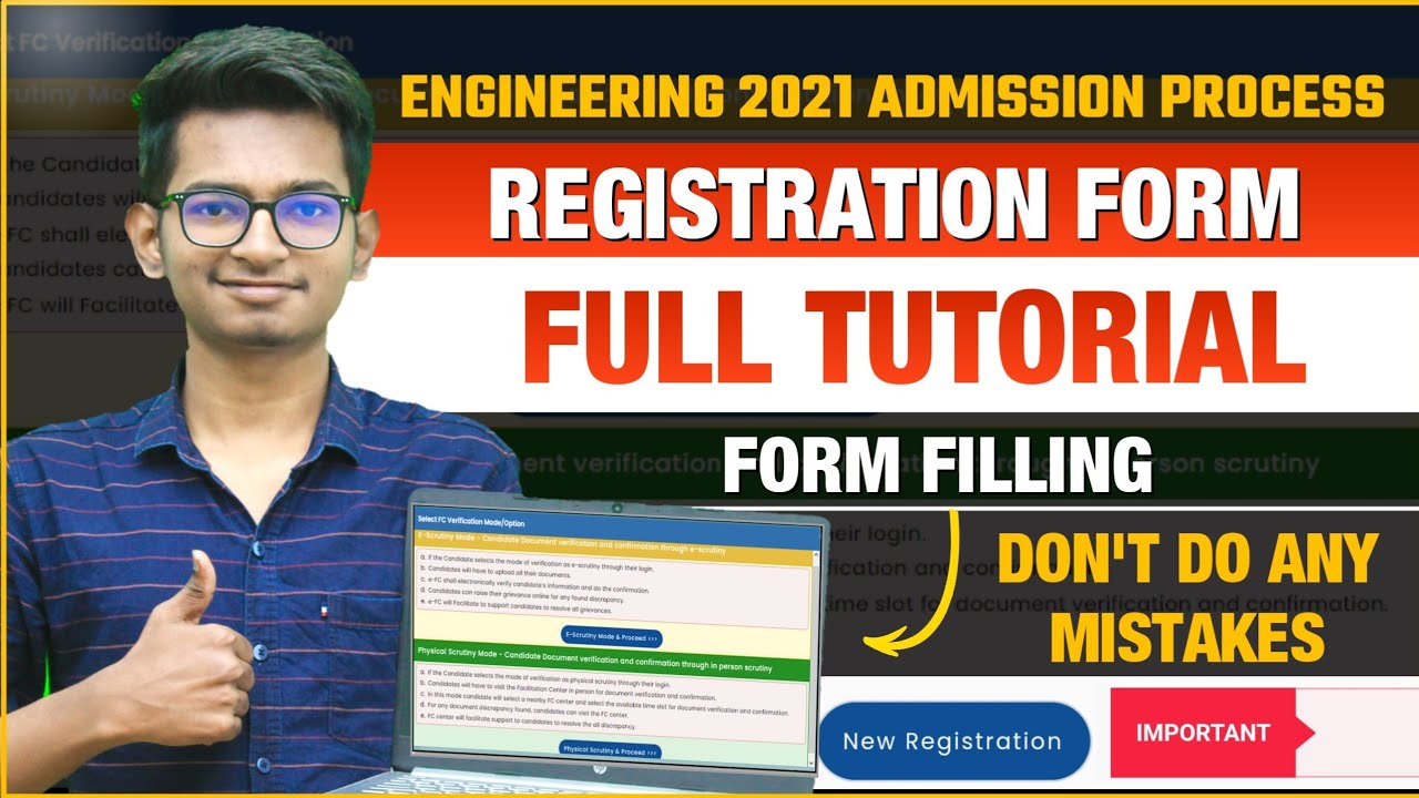 Engineering Registration Form Filling Tutorial | MHT-CET 2021 Admission ...