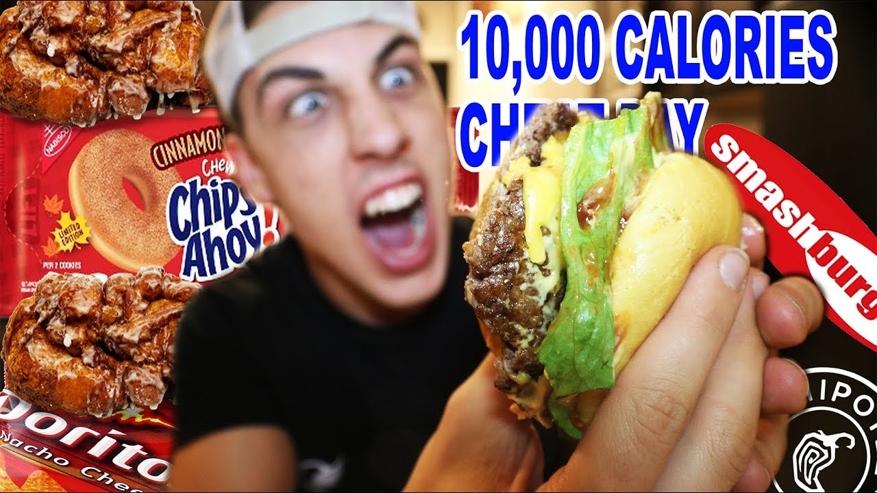 10,000 Calorie Cheat Day Diet| Man Vs Food| Part 1 - YouTube