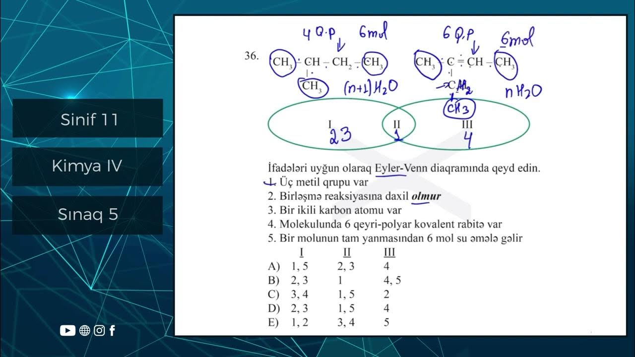 Kimya IV 11 ci sinif Güvən Sınaq 5 Qrup fənləri üzrə - YouTube