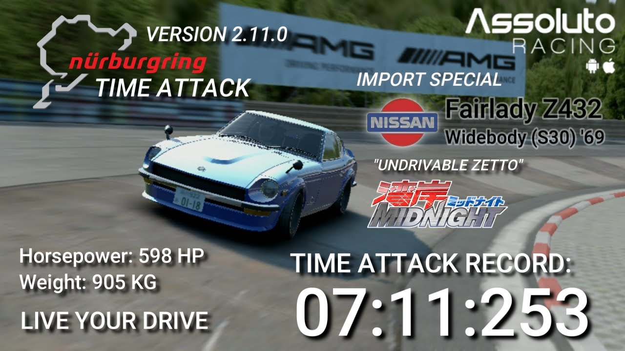 Assoluto Racing 2.11.0 | Nürburgring Time Attack [7:11:253] Fairlady ...