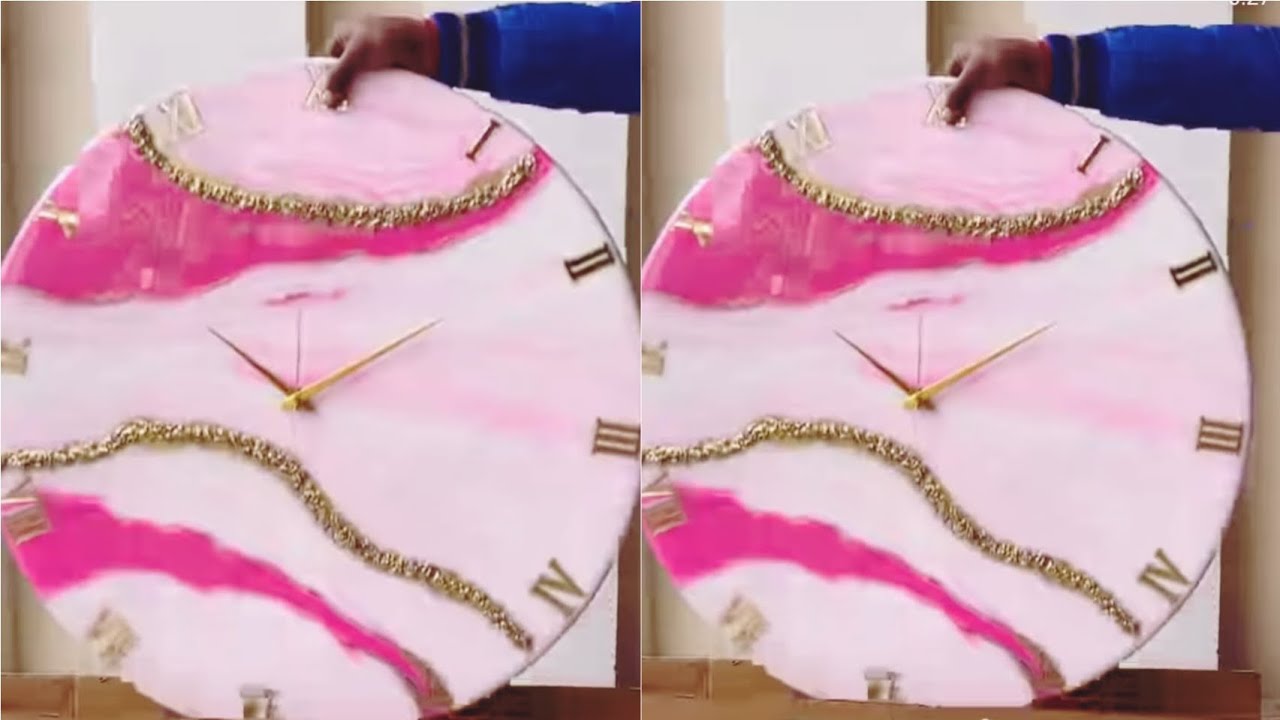Watch how this stunning pink resin wall decor clock comes to life# ...