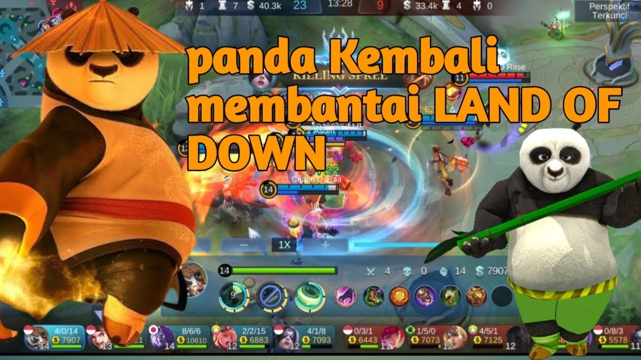 PANDA KEMBALI MEMBANTAI LAND OF DOWN!! MOBILE LEGENDS - YouTube