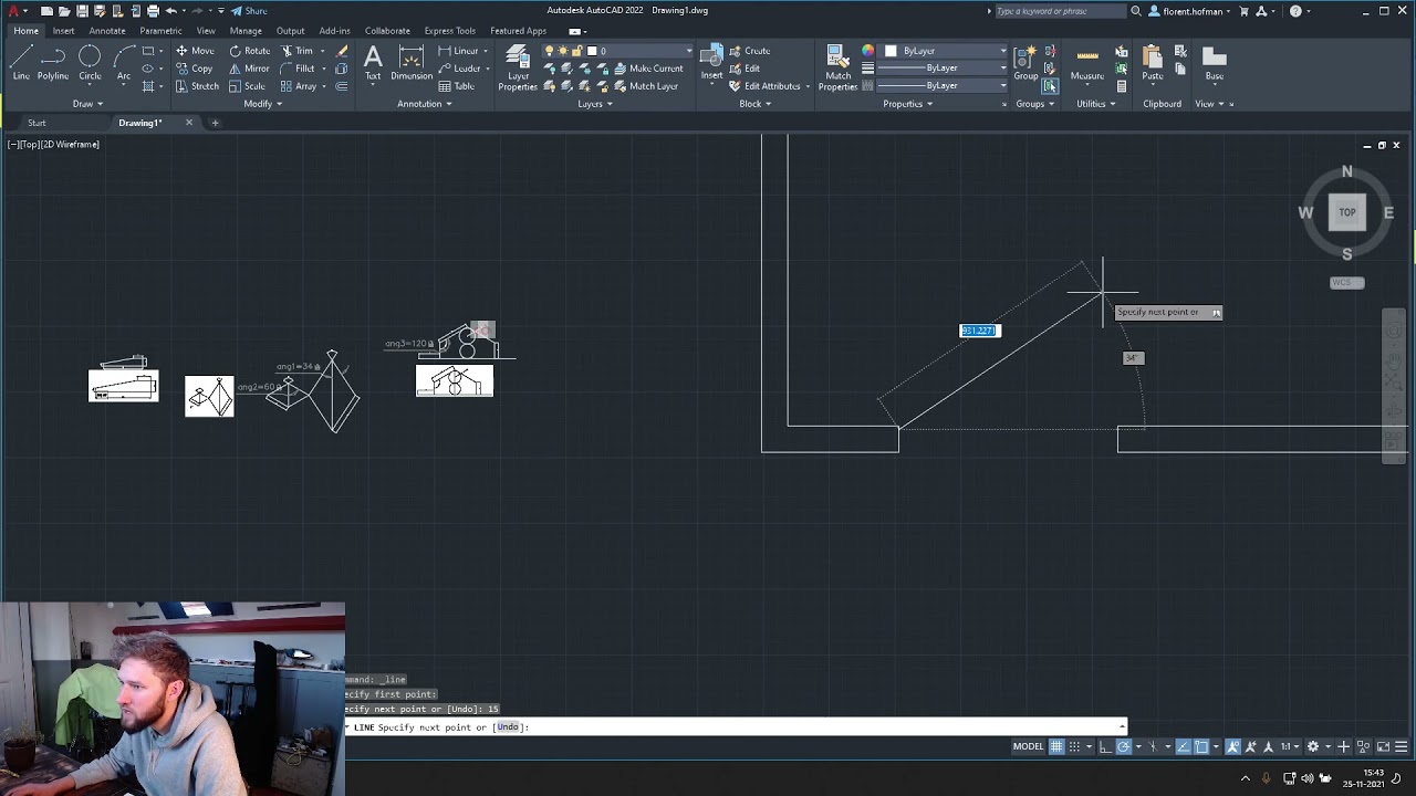 Autocad, plattegrond huis, muren, offset, deuren - YouTube