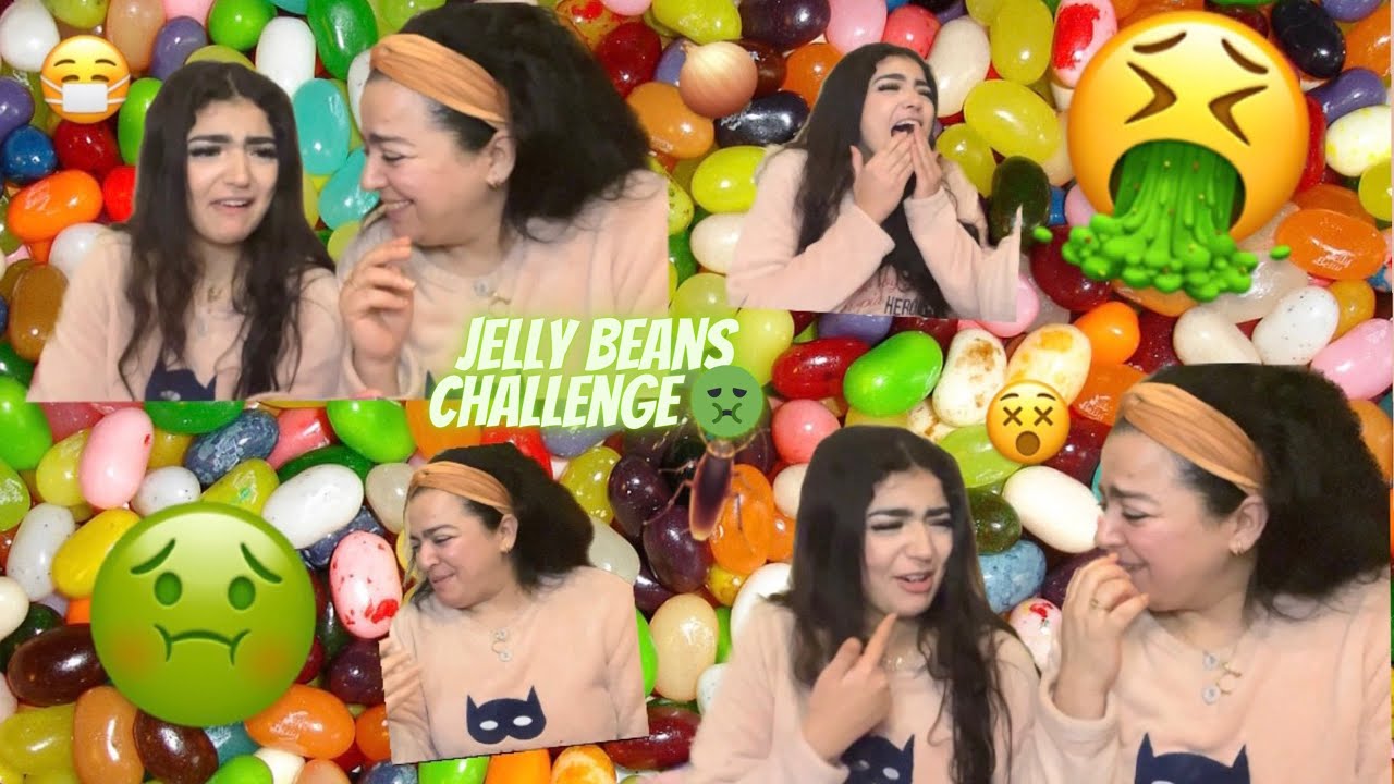 JELLY BEANS CHALLENGE تجربة الحلويات المقرفة مع والدتي 🤢🤢😵 - YouTube
