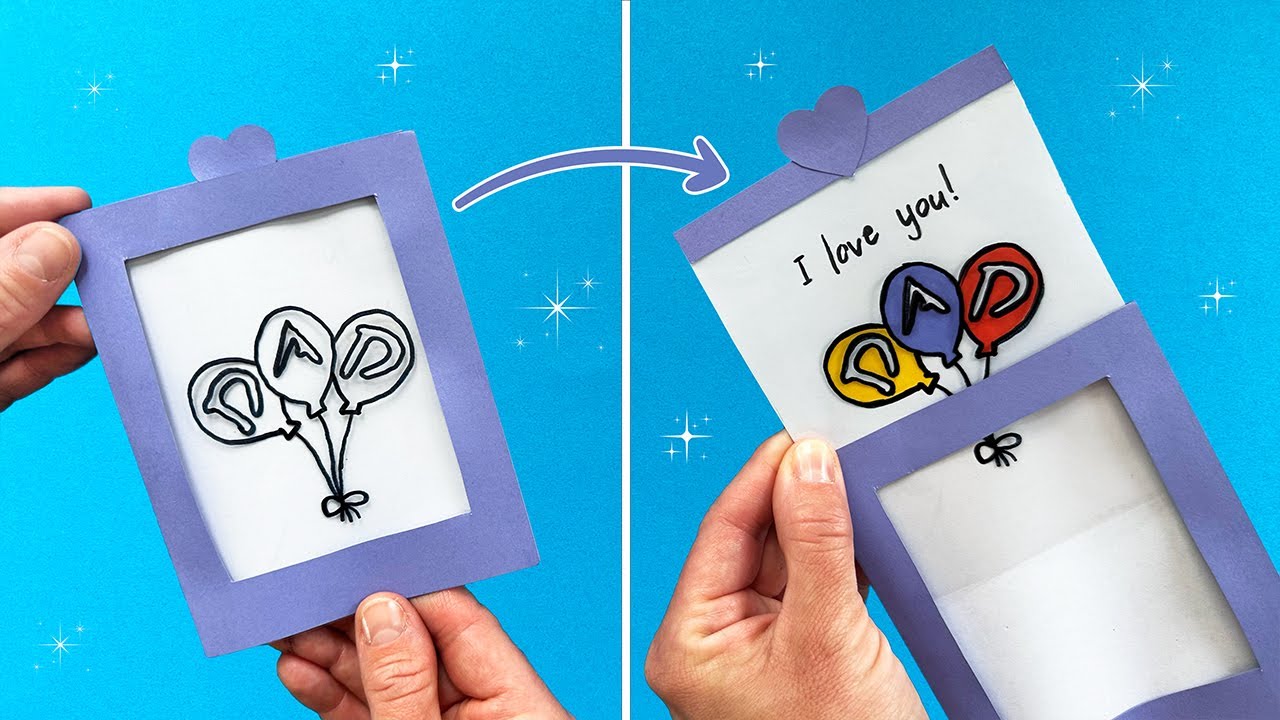 Magic Father's day Card handmade easy - YouTube