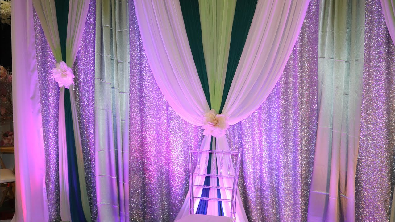 DIY: WEDDING BACKDROP TUTORIAL | STAGE DRAPING| PARTY BACKDROP| EASY ...