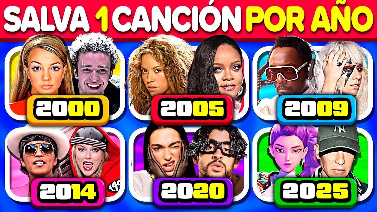 SALVA 1 CANCIÓN POR AÑO 😱 (2000 - 2025) 🎵 ¿Podrás elegir solo una ...