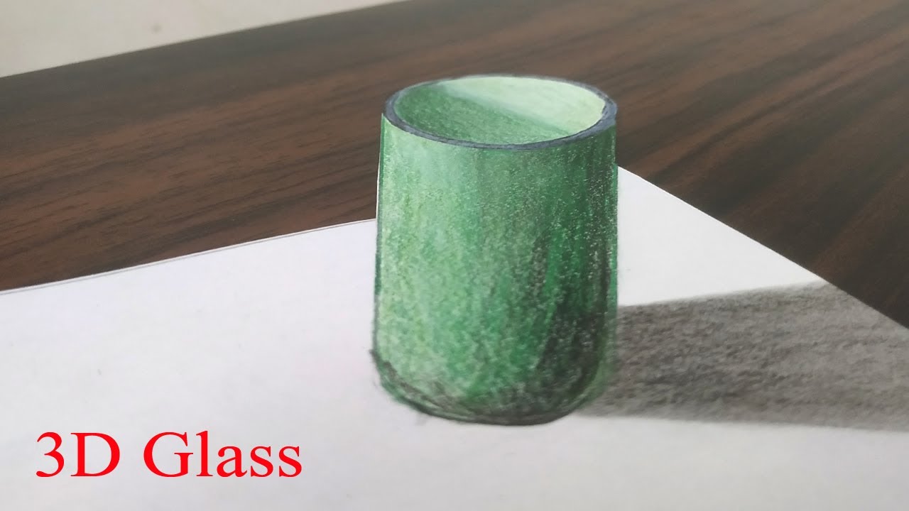 How to make 3d Glass | 3d Sketch Art | 3d Drwaing Art - YouTube