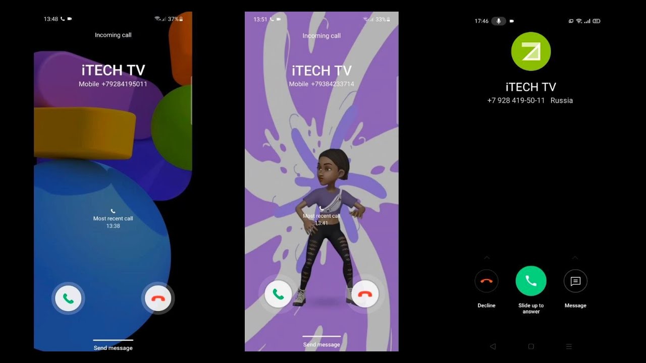 Samsung Galaxy A52 Galaxy A72 Oppo A54 Incoming Call (Screen Video ...