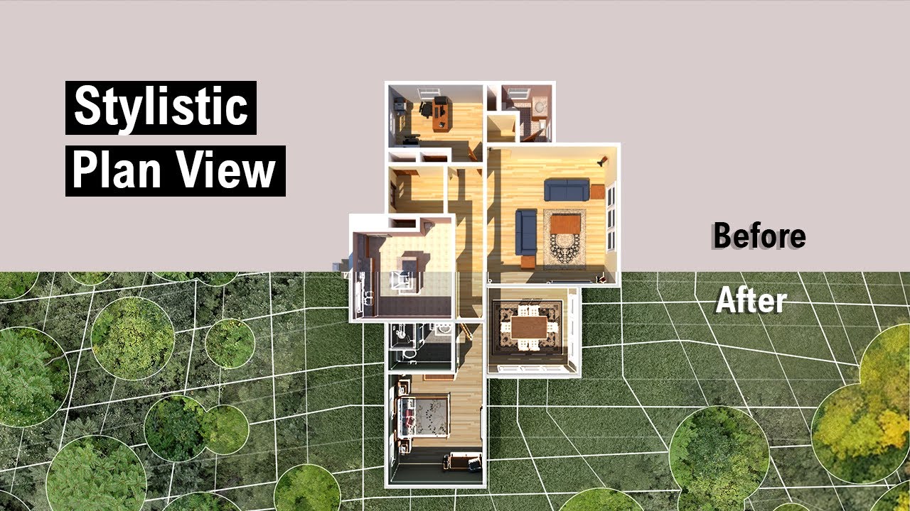 Forest House Plan View - Photoshop - YouTube