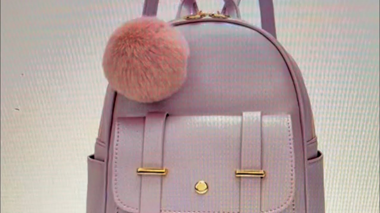 Gift 🎁 Idea - Cute Mini PU Leather Pompom Backpack /Shoulder Bag 👍🎁 ️ ...