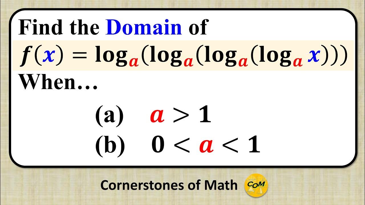 Domain of the Composite Logarithmic Function - YouTube