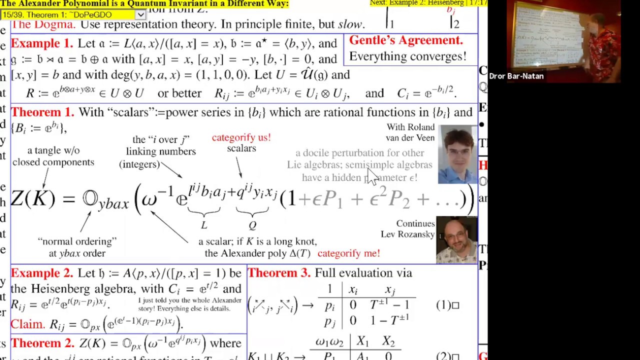 Dror Bar-Natan "The Alexander Polynomial is a Quantum Invariant in a ...