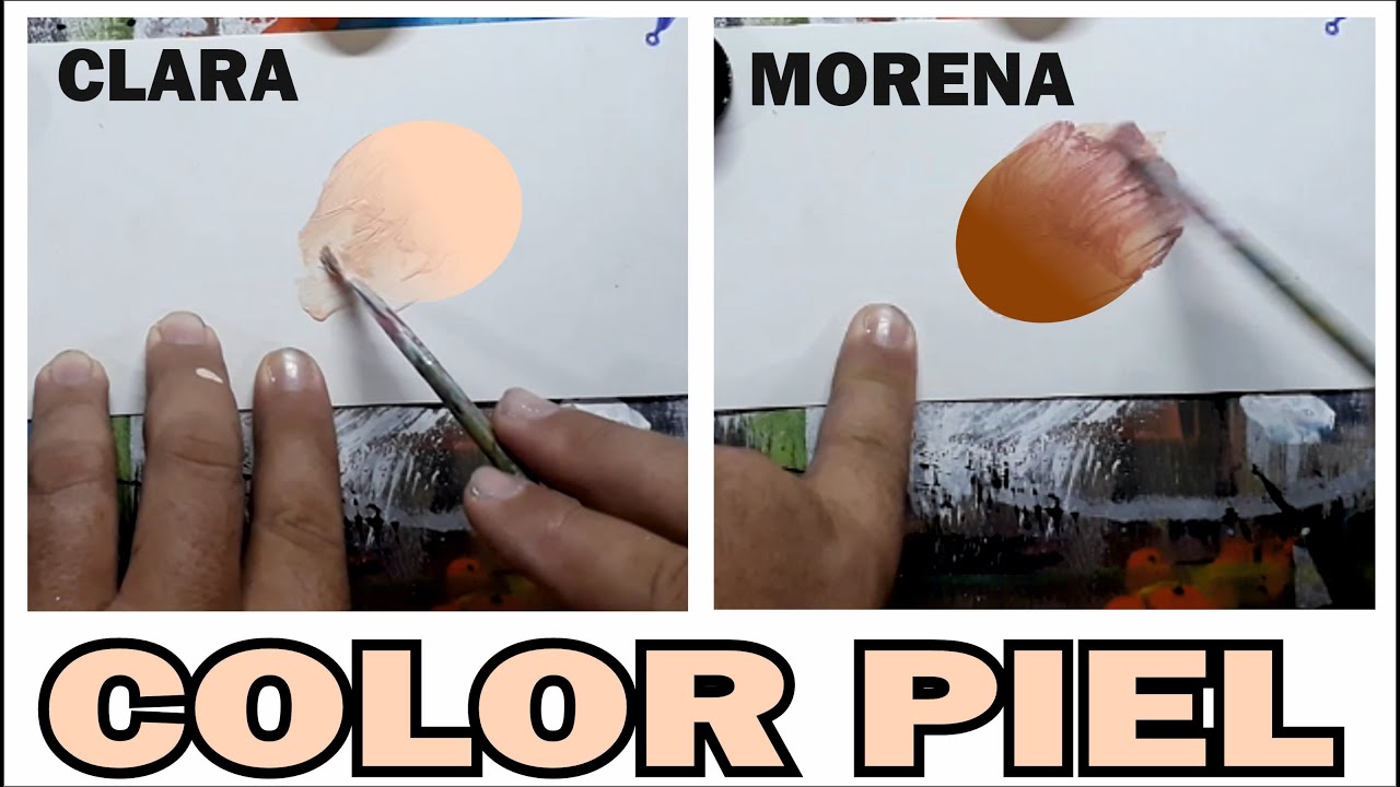 Como hacer el color piel, acrilico, acuarela, tempera - YouTube