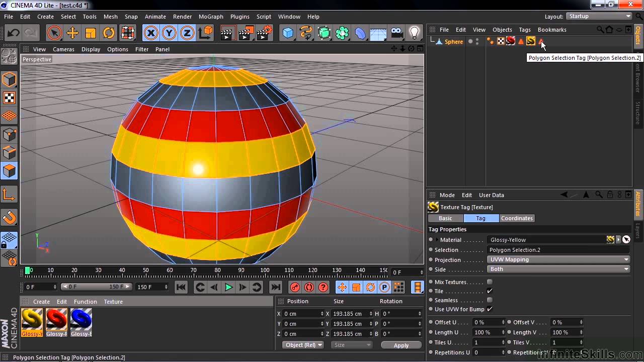 Cinema 4D Lite Tutorial Applying Materials To Polygons YouTube