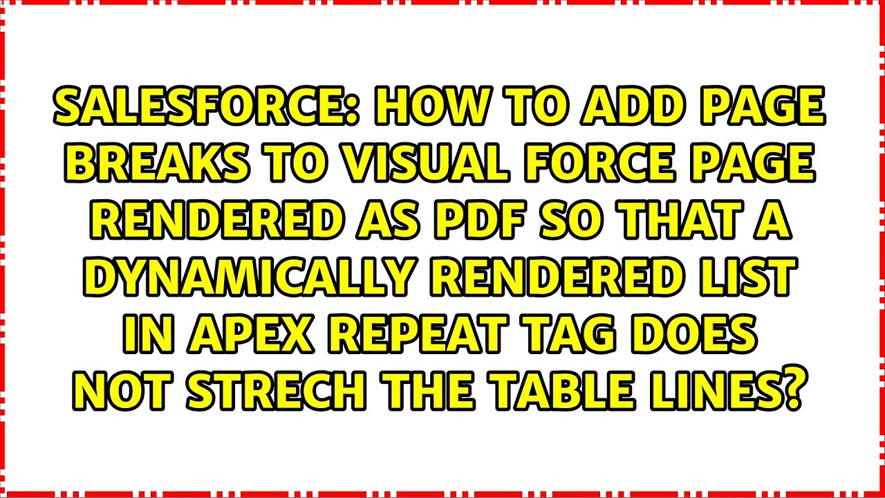 How to add page breaks to visual force page rendered as pdf so that a ...