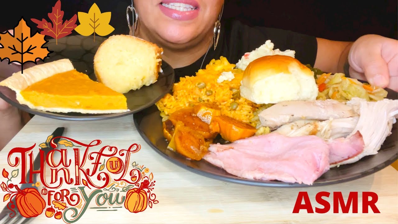 Thanksgiving Dinner! ASMR EATING SOUNDS (NO TALKING) MUKBANG - YouTube