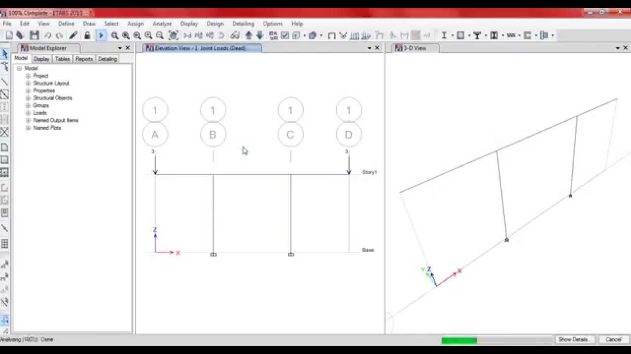 PORTICO 2D CON ETAPS 2013 VS SAP 2000 V15 - YouTube
