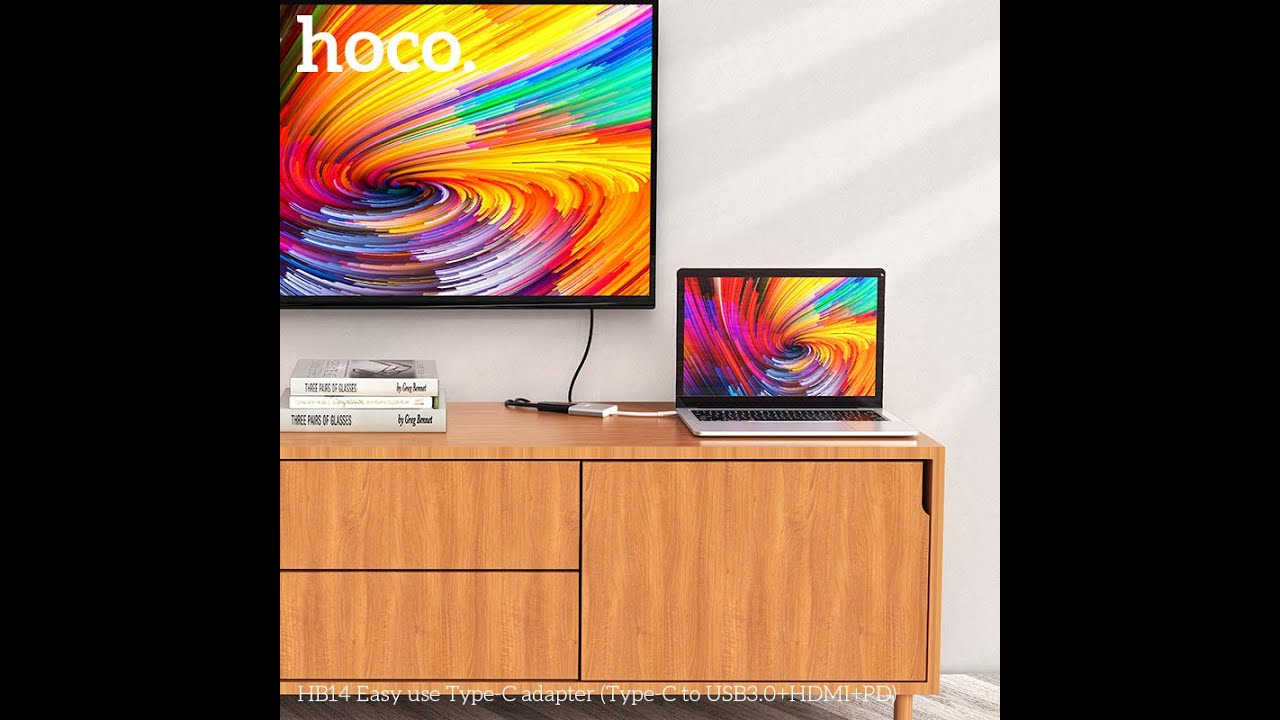 hoco Type-C Hub to USB3.0, HDMI & PD (HB14) - YouTube