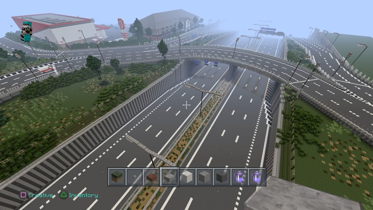 MINECRAFT, MOTORWAY / HIGHWAY JUNCTION. ( BRITISH STYLE ) - YouTube