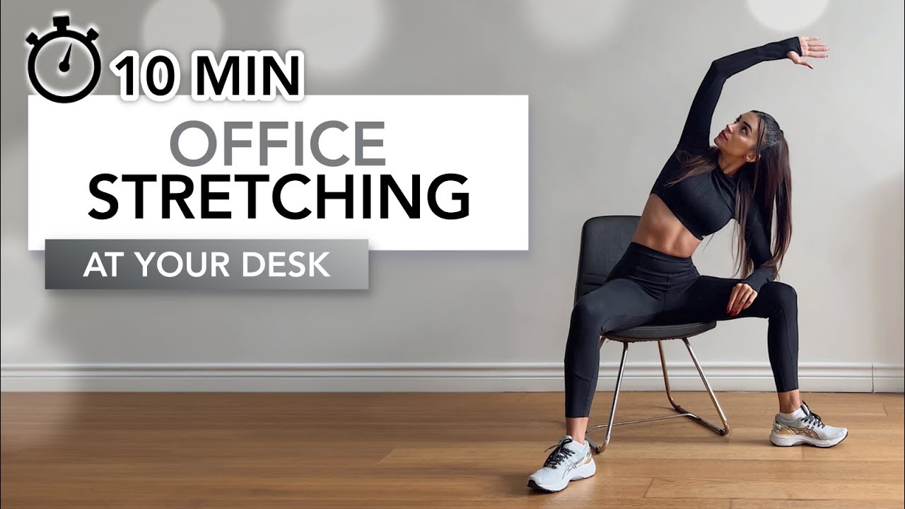 10 MIN OFFICE STRETCHING (At Your Desk) | Release Tension & Fix Your ...