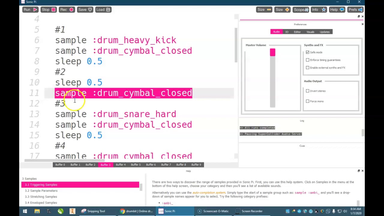 Adding Beat #3 to Sonic Pi - YouTube