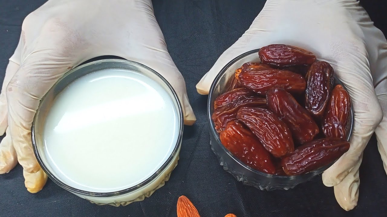 Only 2 Ingredients and 5 minutes! Add Milk + Dates ! The results is ...