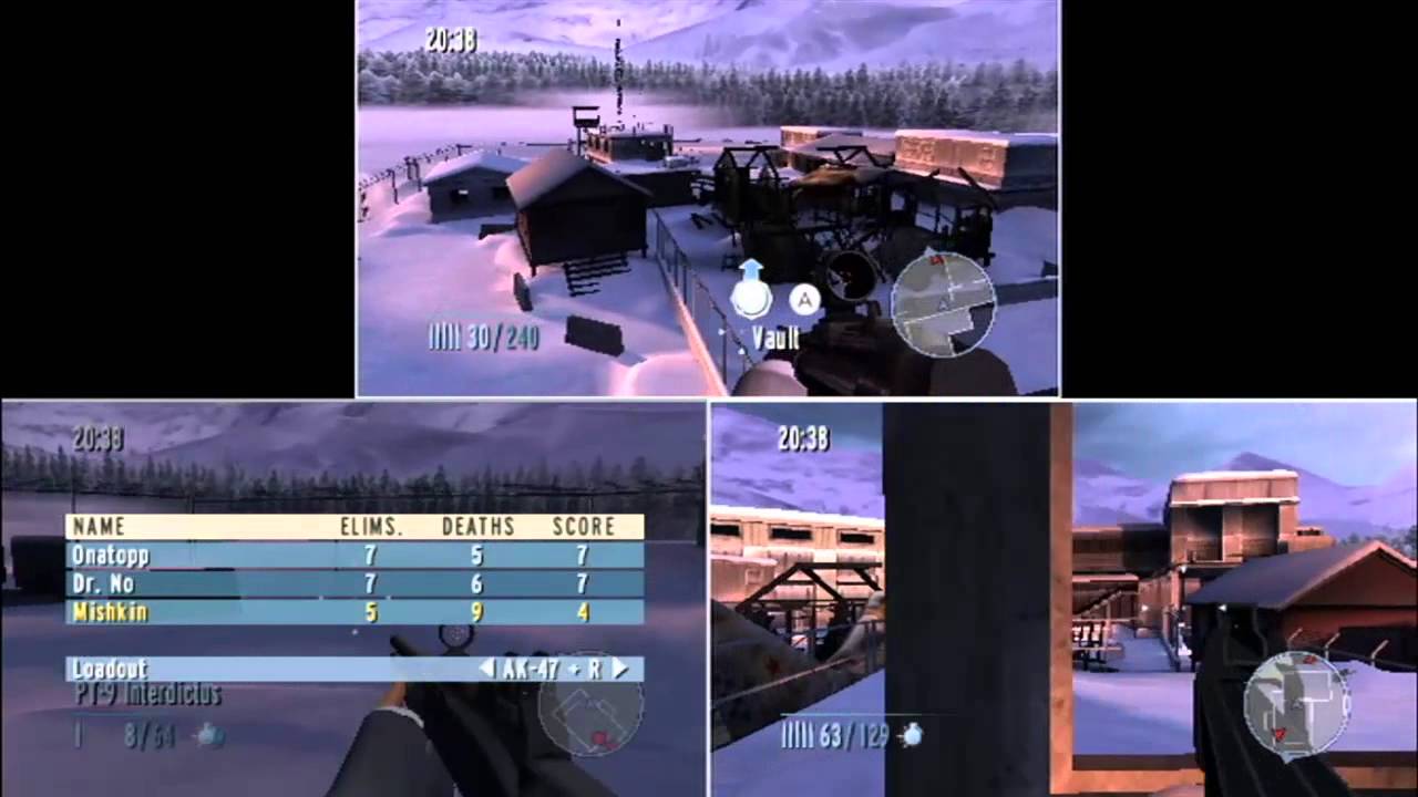 Goldeneye 007 Wii 3 player splitscreen fun - YouTube