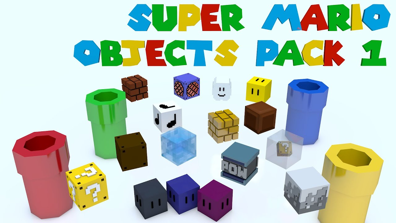 Super Mario Minecraft Objects Pack #1 C4D - YouTube