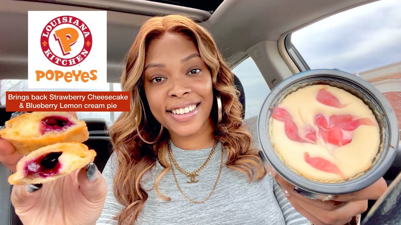 POPEYES STRAWBERRY CHEESECAKE & BLUEBERRY LEMON CREAM PIE ARE BACK ...