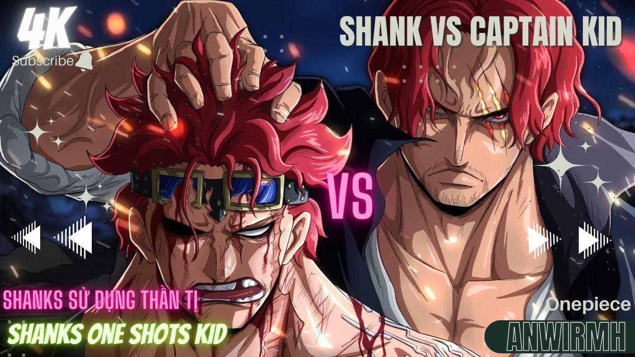 SHANKS VS KID | SHANKS ONE SHOTS KIDD | Shanks Divine Departure | Thần ...