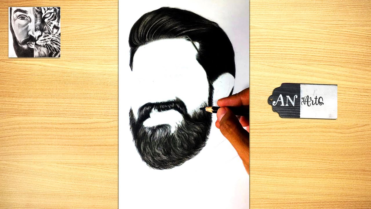 How To Draw Mustache & Beard | Step - By- Step | (Day 46 | Video 46 ...