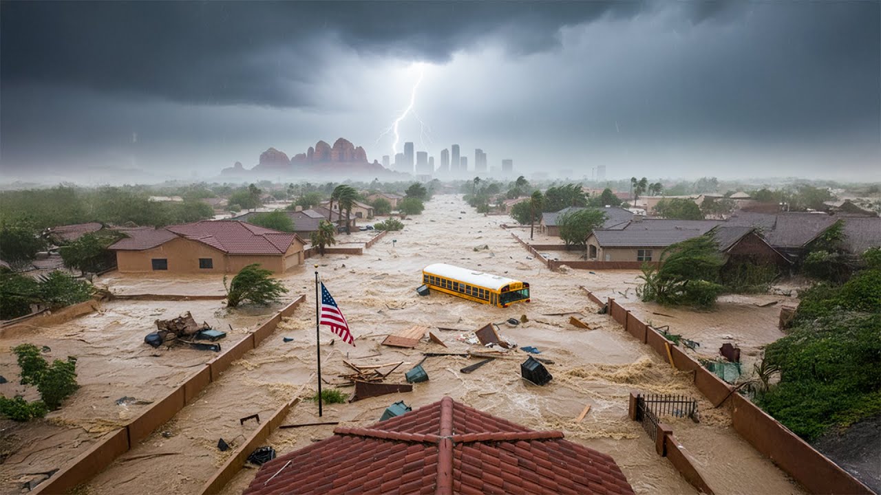 Arizona In Chaos Today! Hurricane-Force Winds Tear Through Tempe Homes ...