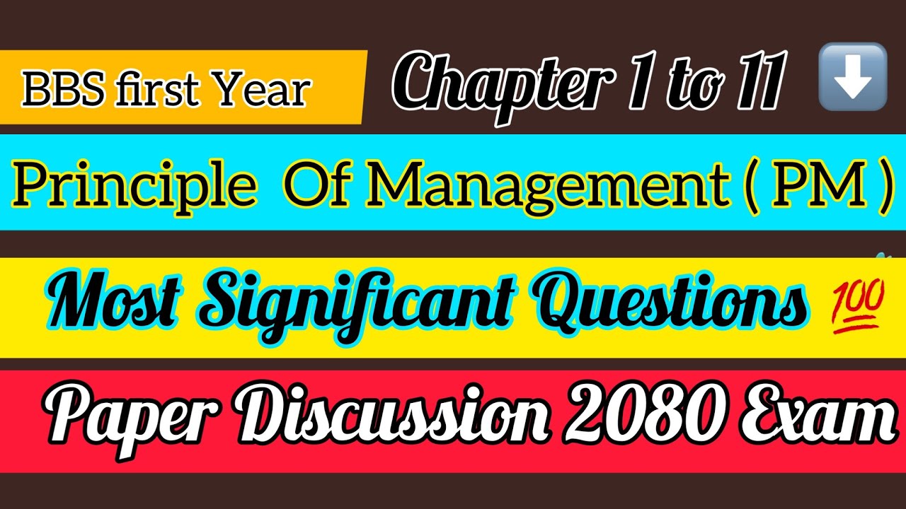 PM Paper Discussion // Principle of Management // 2080 Exam Preparation ...
