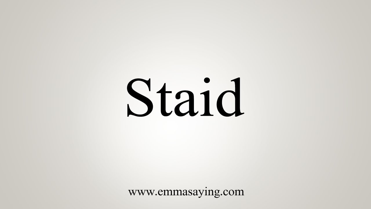 Staid Definition