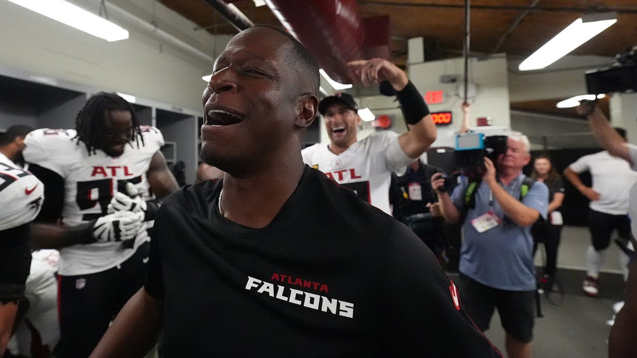Atlanta Falcons locker room speech after second win over the Buccaneers ...