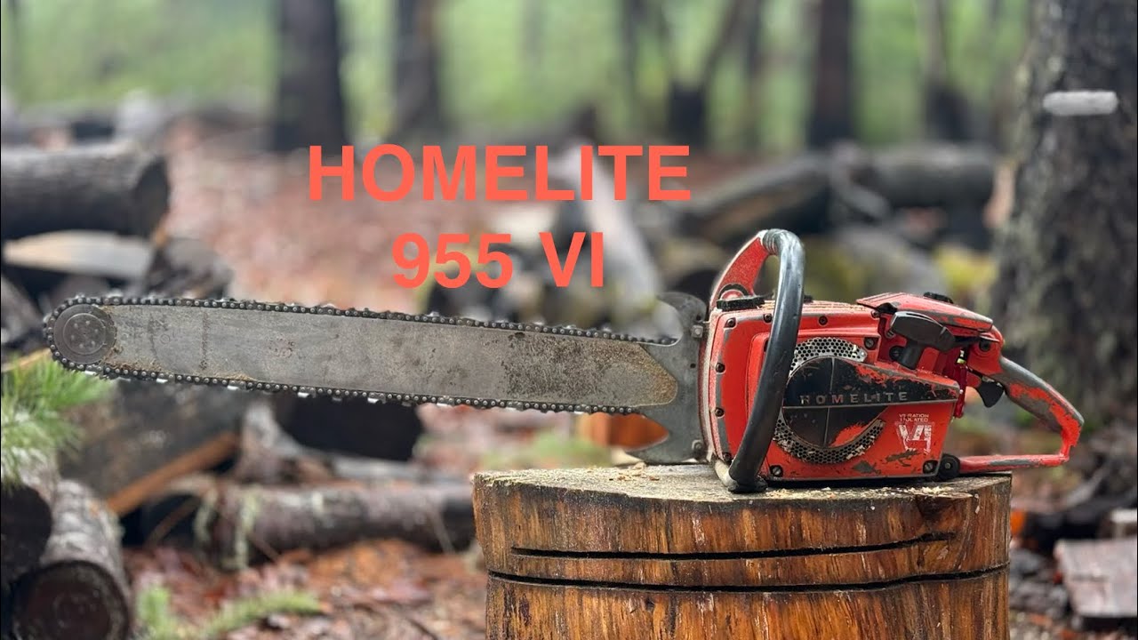 Homelite 955 VI Chainsaw walk around and cutting. - YouTube