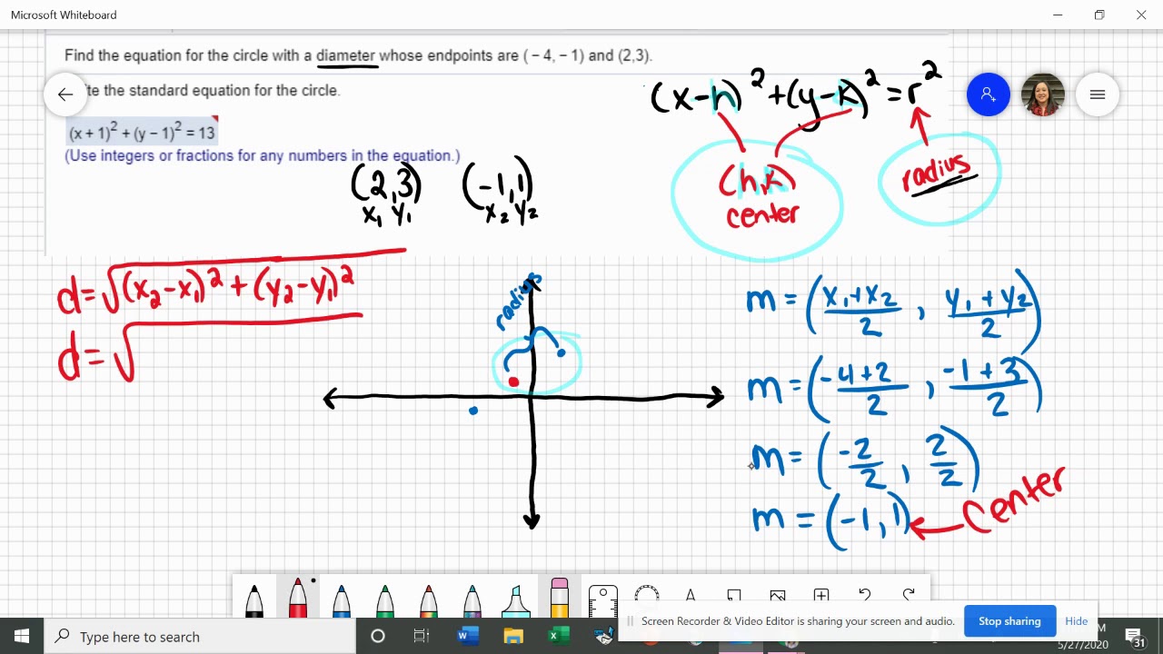 Writing The Standard Equation For A Circle YouTube writing-the-standard-equation-for-a-circle-youtube