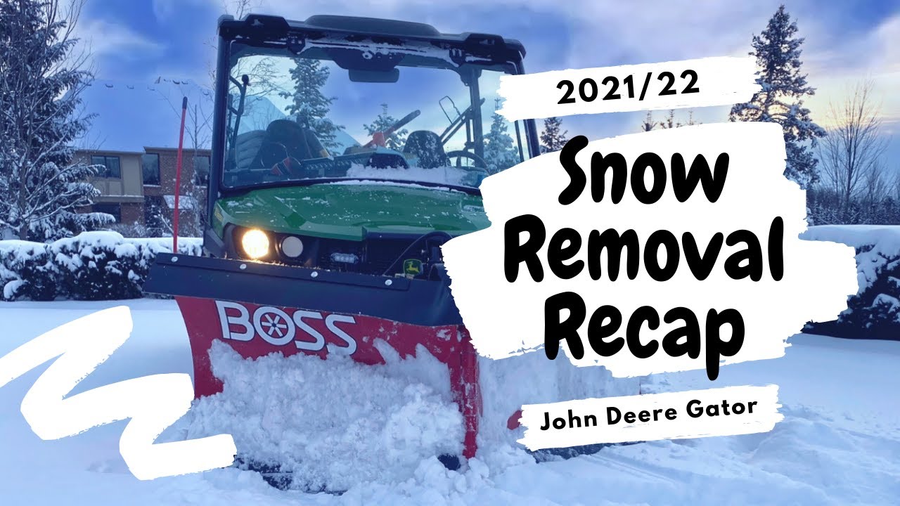 2021/22 Snow Removal Recap With John Deere Gator + Boss V-Plow - YouTube