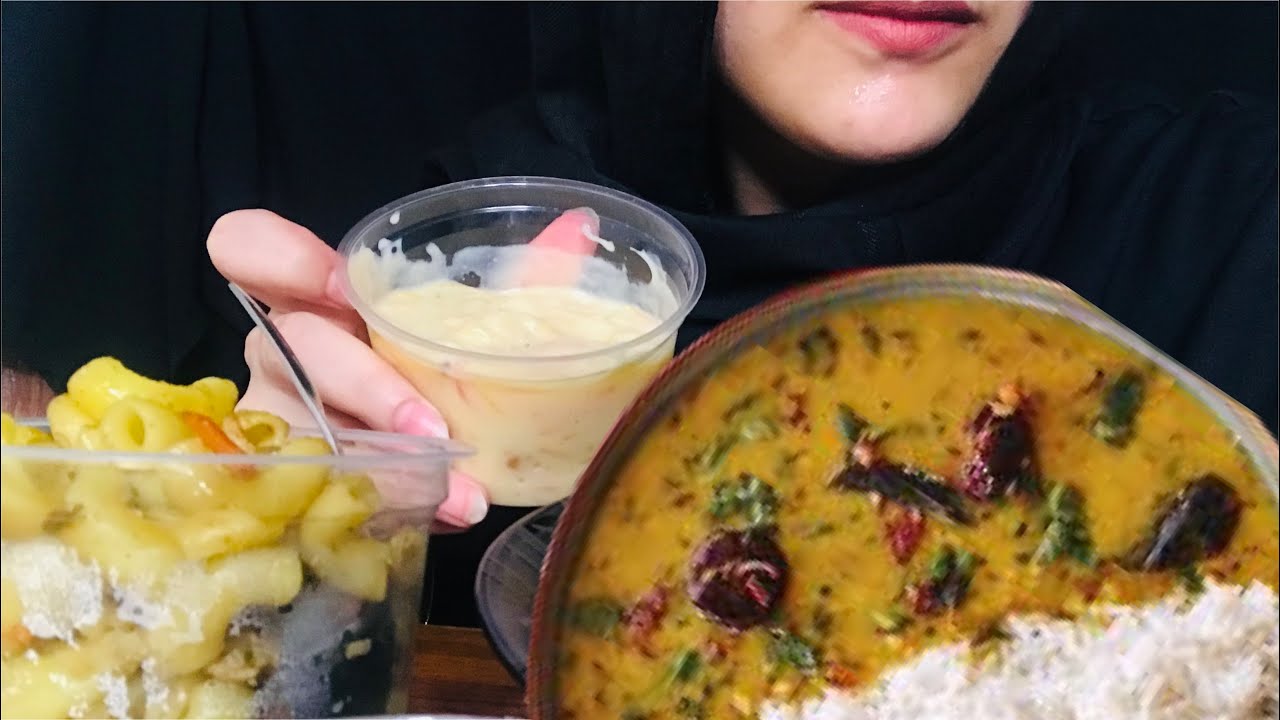 Eating Daal chawal,pasta macaroni,custard|mukbang asmr||pakistani AsMr ...