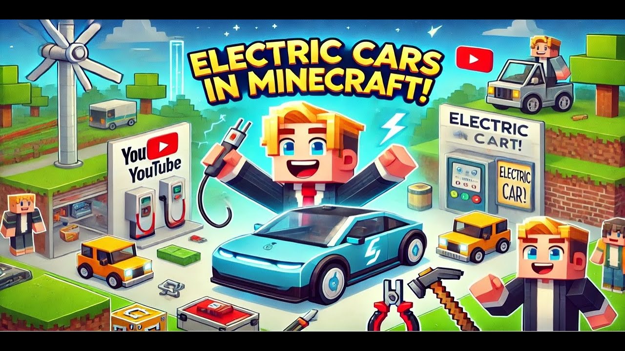 Minecraft For Kids: Building & Driving Electric Cars in Minecraft! 🚗 ...