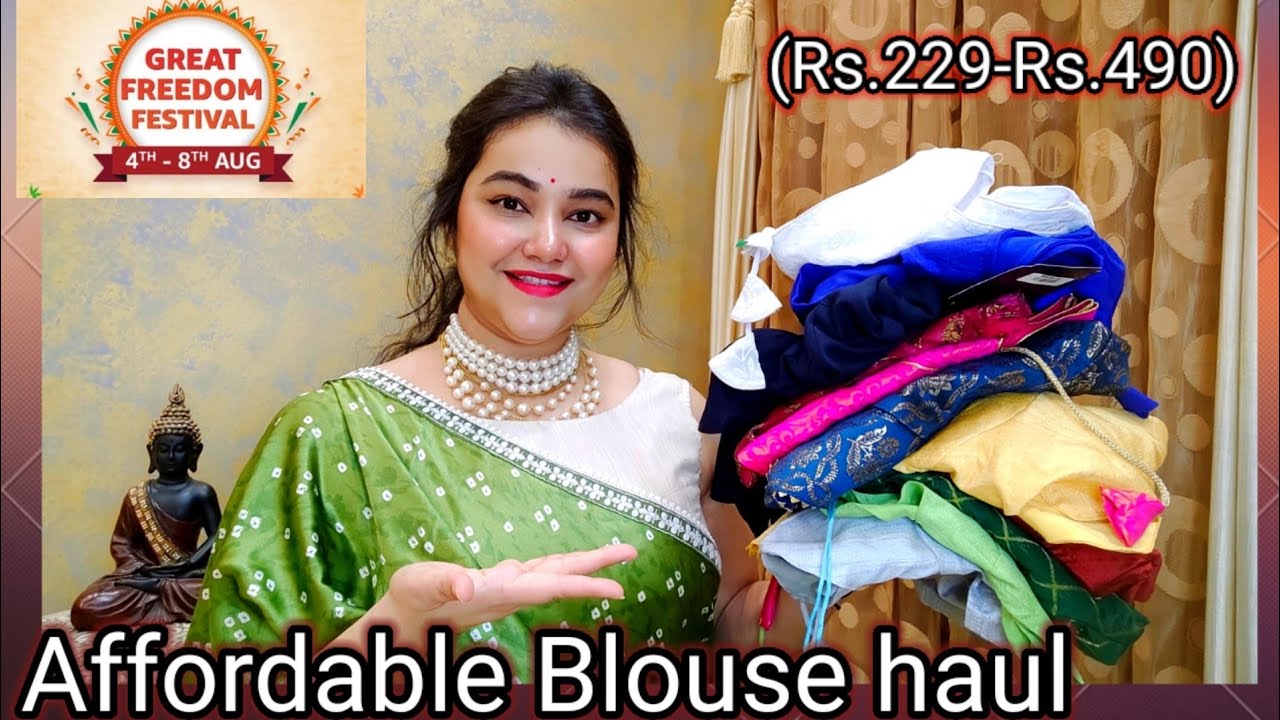 Affordable blouse haul From Amazon (Rs.229-Rs.490) || Blouse haul (Sale ...
