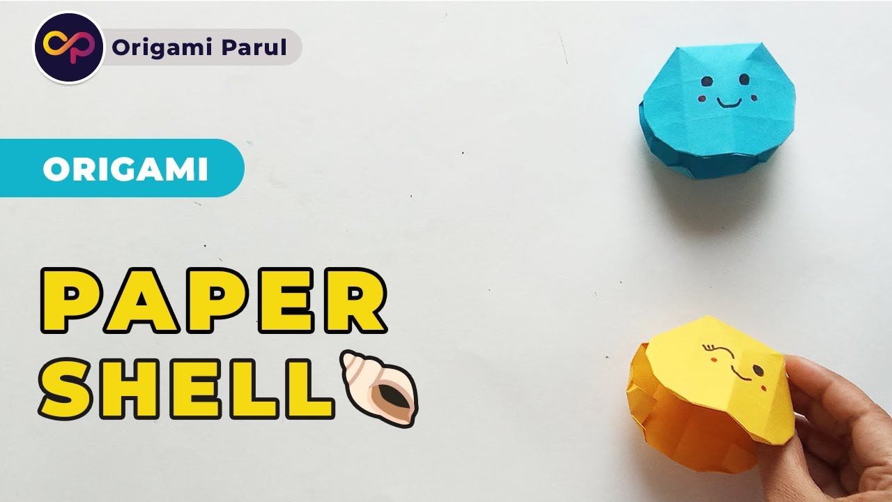 Paper Shell 🐚 Origami Shell Craft 🐚 Simple Origami Paper Shell Craft Tutorial 🐚 Origami Parul 🐚 ...